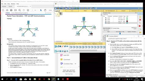 9 3 1 2 Packet Tracer Simulation Exploration Of Tcp And Udp