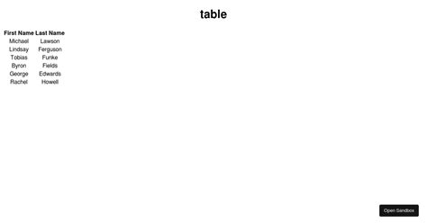Table Codesandbox
