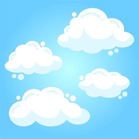 Free Vector Flat Design Cloud Pack