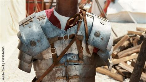 Protective Armour Clothing Of Roman Legionaries In Military Camp Linen
