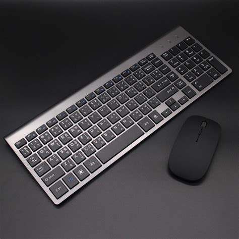 ชุดคีย์บอร์ดเมาส์ไร้สาย Keyboardandmouse Wireless Ultra Thin Combo แป้นพิมพ์ภาษาอังฤกษ ไทย สำหรับ