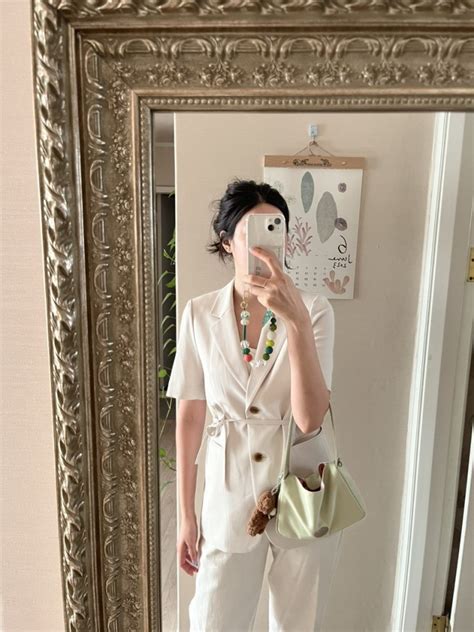 초여름 직장인 출근룩 슬랙스 코디들 W 컬러 포인트 네이버 블로그