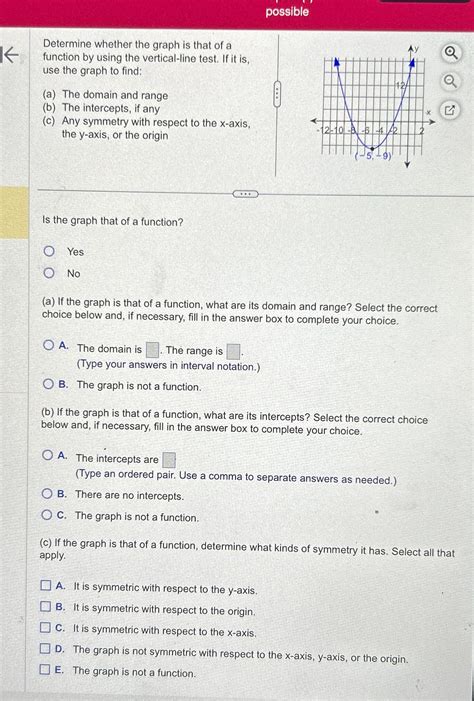 Solved PossibleDetermine Whether The Graph Is That Of A Chegg Com