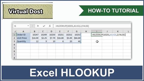 ms excel how to use hlookup with exact match virtual dost youtube