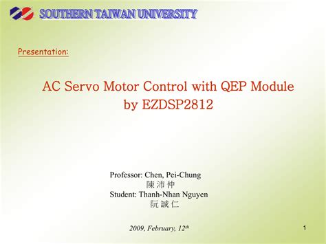Ac Servo Motor Control With Qep Module By Ezdsp2812 Professor Chen