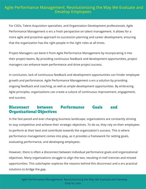 Agile Performance Management