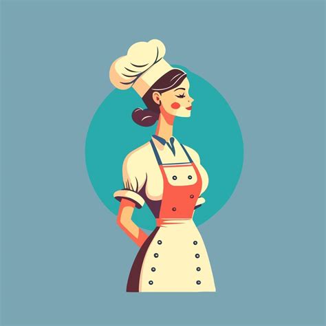 Woman With Chef Hat And Apron Vector Illustration 18783180 Vector Art