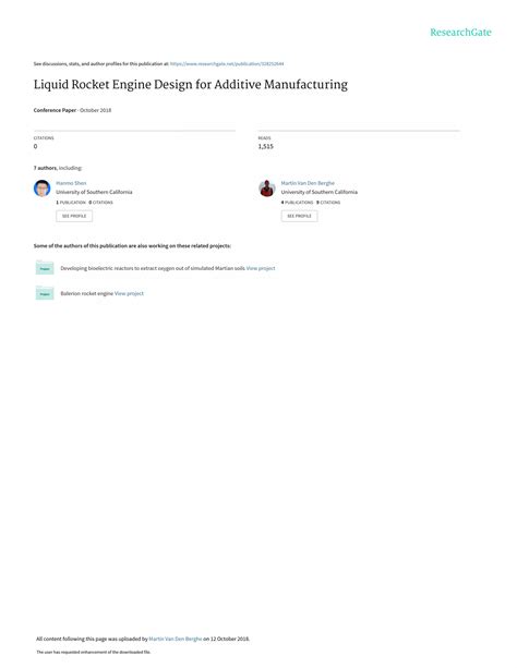 Liquid Rocket Engine Design For Additive Manufacturing Pdf