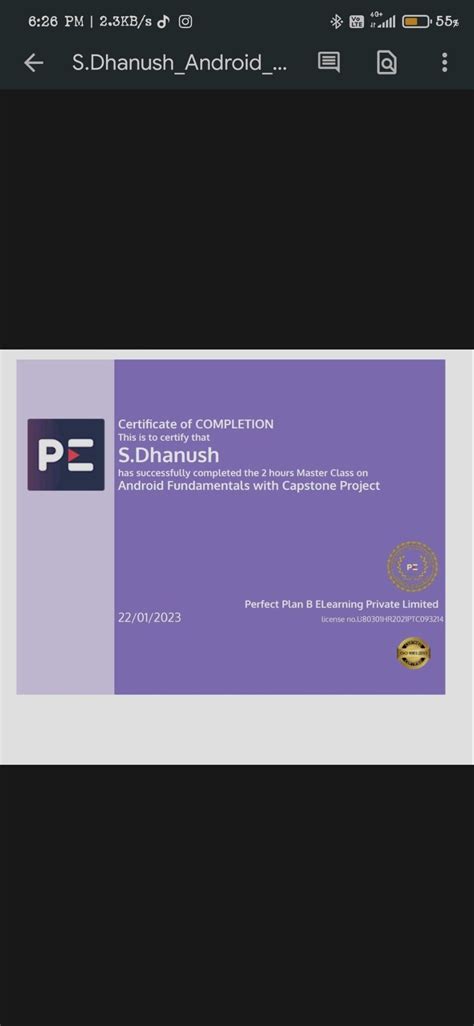 S Dhanush On Linkedin I Am Finished A Android Fundamentals With Capstone Project 😎