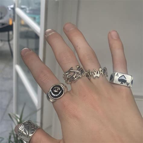5 Pcs Rings Including Stussy Ring Depop