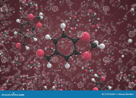 Piperonal Molecule Heliotropin Molecular Structure Isolated 3d Model