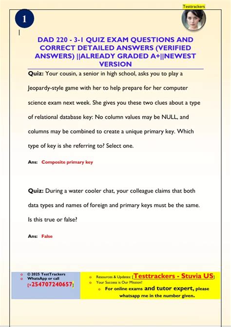 DAD QUIZ EXAM QUESTIONS AND CORRECT DETAILED ANSWERS VERIFIED ANSWERS ALREADY