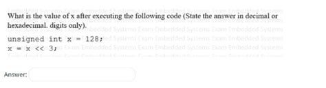 Solved What Is The Value Of X ﻿after Executing The Following