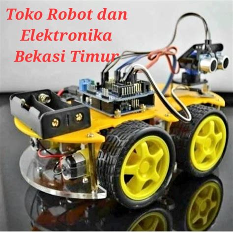 Jual Kit Robot 4 Roda Arduino Penghindar Halangan Rakit Sendiri 4wd