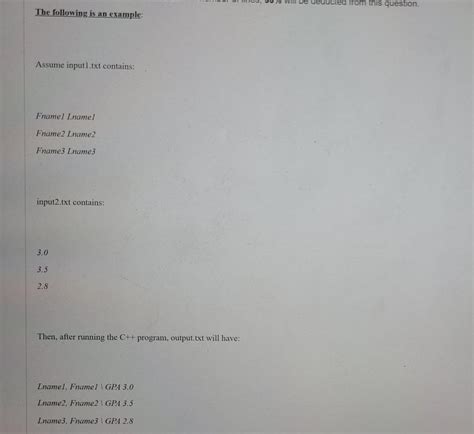solved consider two files by the names of input1 txt and