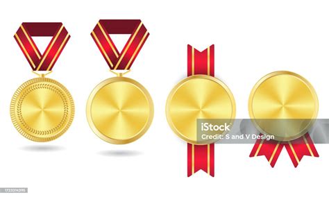 금메달 세트 챔피언 우승자 상 금속 메달 명예 배지 현실적인 격리 벡터 세트 황금 상과 메달 트로피 삽화 10 Eps의 벡터 세트 Championship에 대한 스톡 벡터