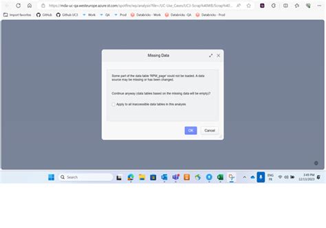 missing data issue while using opening the report spotfire spotfire