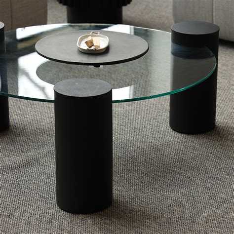 원형 유리 커피 테이블 파넬홈