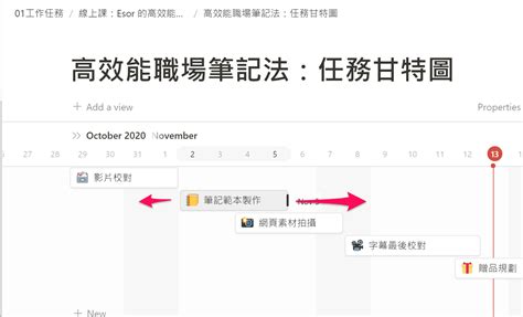 Notion Timeline 時間軸功能，繪製專案進度甘特圖的 11 個技巧