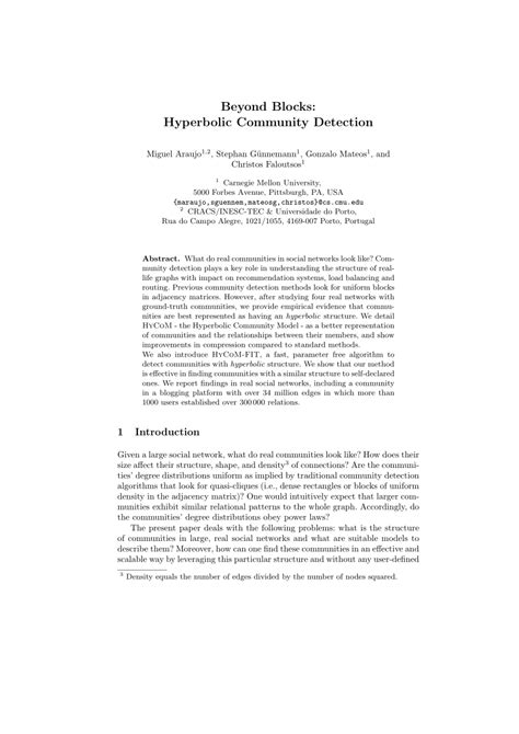 Pdf Beyond Blocks Hyperbolic Community Detection
