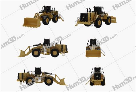 Caterpillar 992k Wheel Front Loader 2010 Blueprint Template