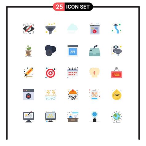 Pack Of 25 Creative Flat Colors Of Up Arrow Cloud Programming Code Editable Vector Design