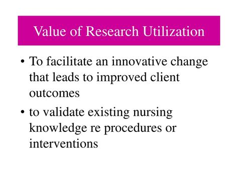 Ppt Research Utilization In Nursing Chapter 21 Powerpoint