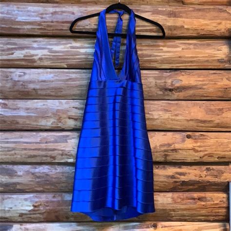 Bcbg Royal Blue Satin Cocktail Dress Gem