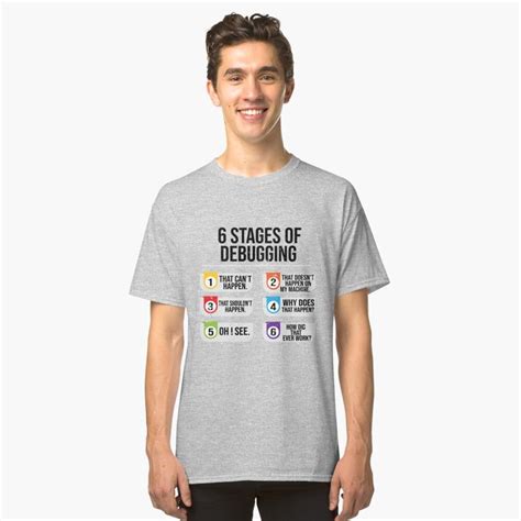 6 Stages Of Debugging Computer Programming Classic T Shirt For Sale By Eulonix Classic T