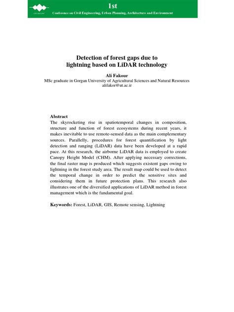 Detection Of Forest Gaps Due To Pdf Lidar