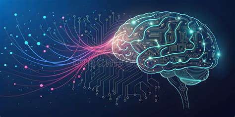 Artificial Intelligence Brain Circuitry Digital Mind Network Concept Stock Illustration