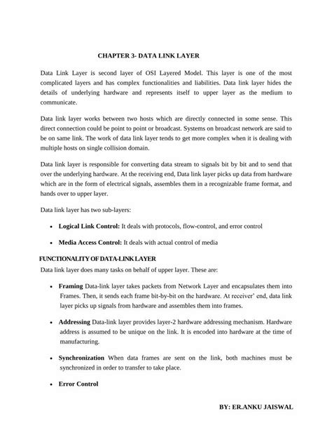 Pdf Chapter 3 Data Link Layer · Data Link Layer Is