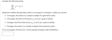 Solved Consider The Following Series 2n 13 N N 1