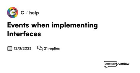 Events When Implementing Interfaces C
