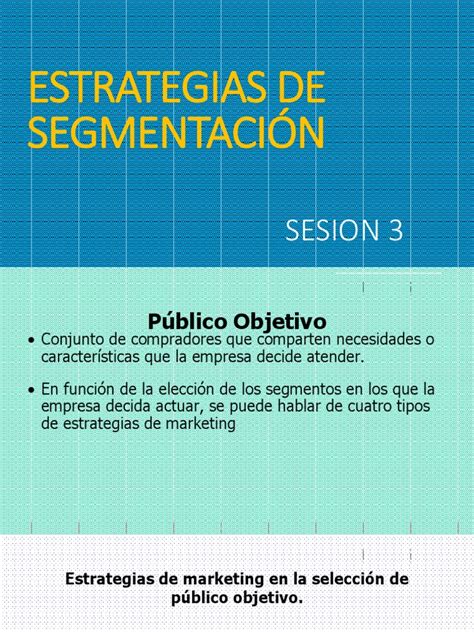 Sesion 3 Estrategias De Segmentacion Pdf Marketing Mercado Economía