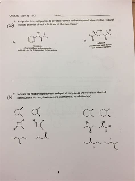 solved assign absolute configuration to any stereocenters in