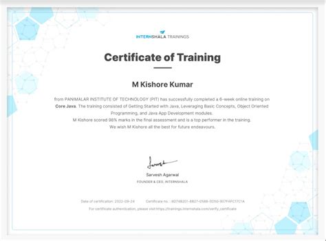 Kishore Kumar On Linkedin Internshala Java