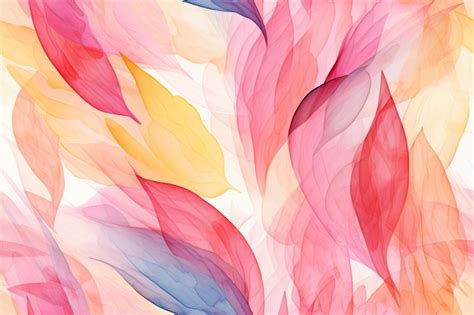 Seamless Pattern Of Watercolor Colorful Leaves Abstract Texture Premium Ai Generated Image