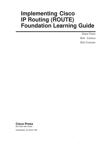 SOLUTION Implementing Cisco Ip Routing Route Foundation Learning Guide