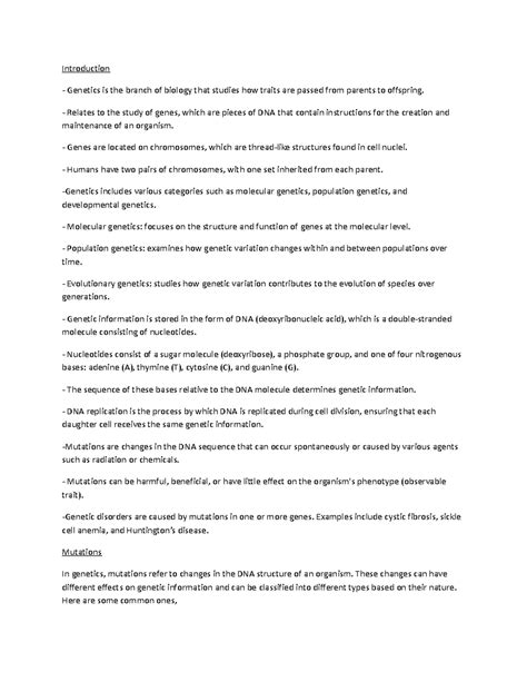 Genetics The Basics Introduction Genetics Is The Branch Of Biology