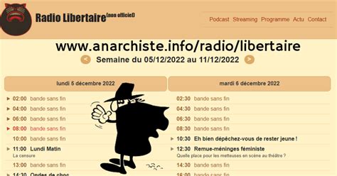 Programmes De Radio Libertaire Du 5 Au 11 Décembre 2022 Partage Noir