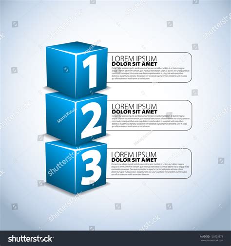 one two three progress steps tutorial stock vector royalty free