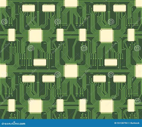 Seamless Microchip Background Vector Illustration CartoonDealer
