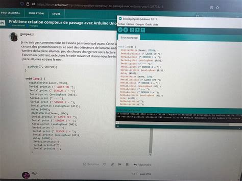 Problème Création Compteur De Passage Avec Arduino Uno Français