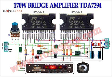 Tda Ic Circuit Diagram W Bridge Amplifier Tda Cir