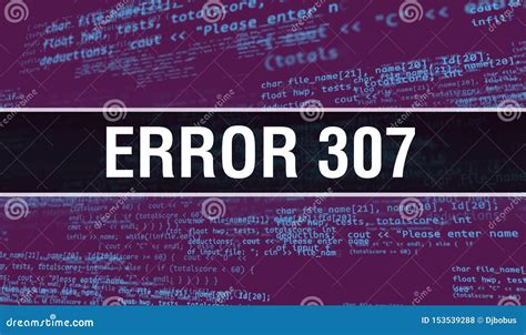 Error 307 With Digital Java Code Text Error 307 And Computer Software Coding Vector Concept