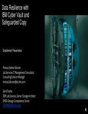 Enhancing Data Resilience IBM Cyber Vault Safeguarded Copy Course Hero