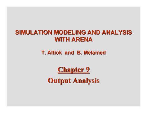Discrete Systems Simulation And Analysis With Arena Emse 273 Docsity