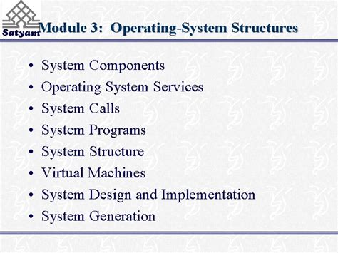 Module 3 Operatingsystem Structures System Components Operating System